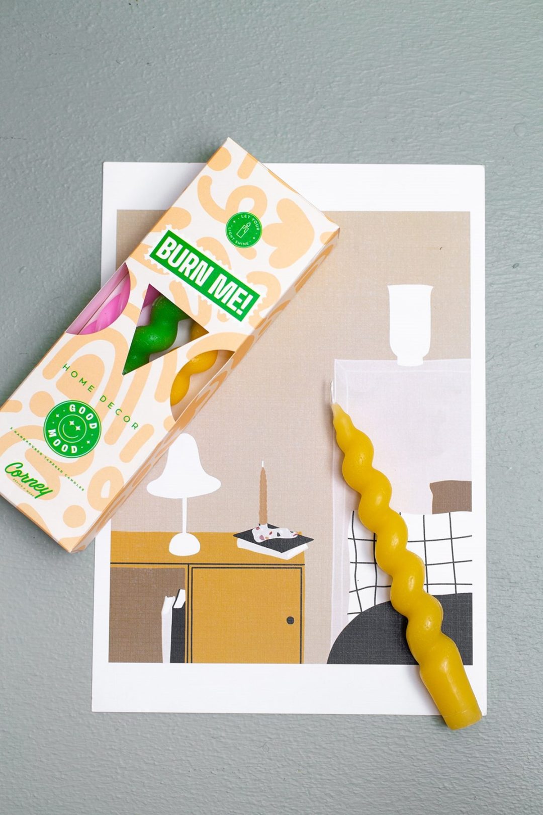 Candy Collection x Good Mood 3’lü Şamdan Mumu - Corney Design