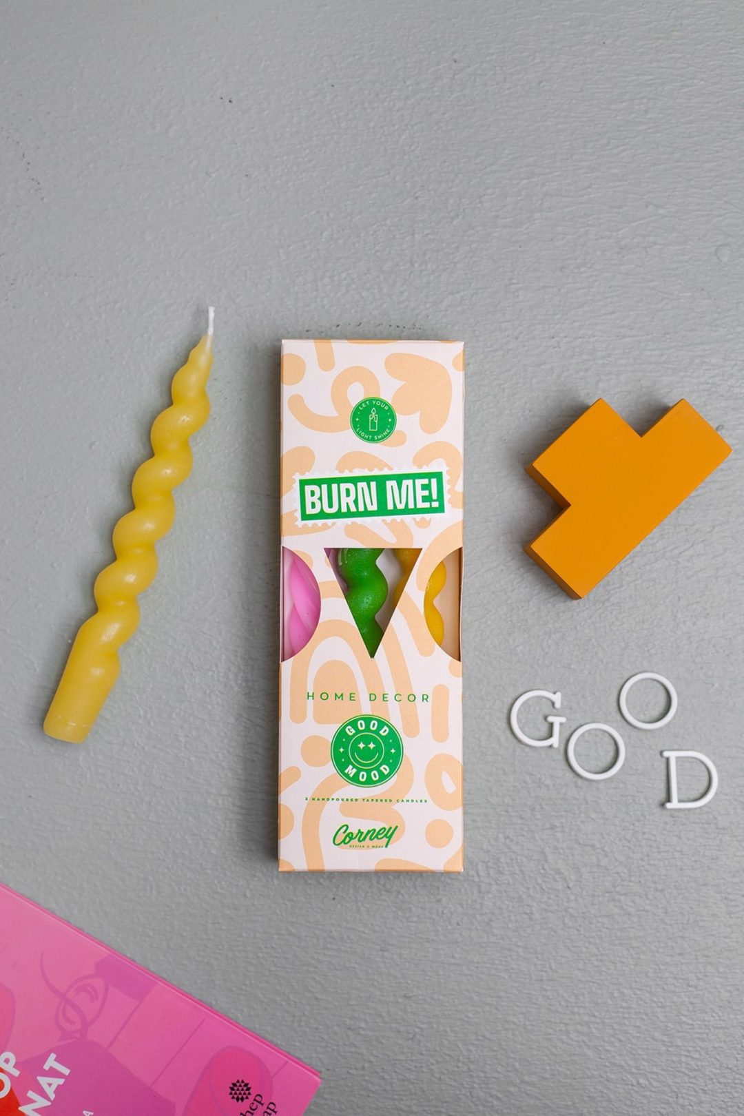 Candy Collection x Good Mood 3’lü Şamdan Mumu - Corney Design